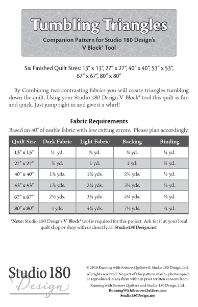 Tumbling Triangles - Deb Tucker's Studio 180 Design